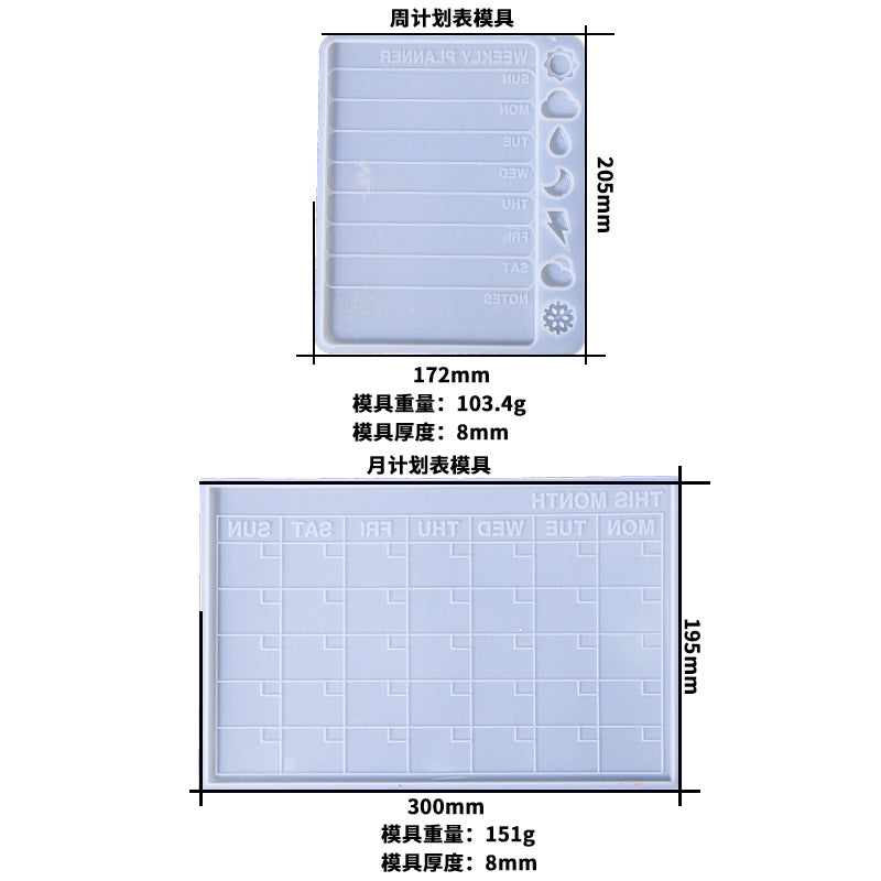Weekly Monthly Plan Notebook Silicone Mold – ResinWorlds